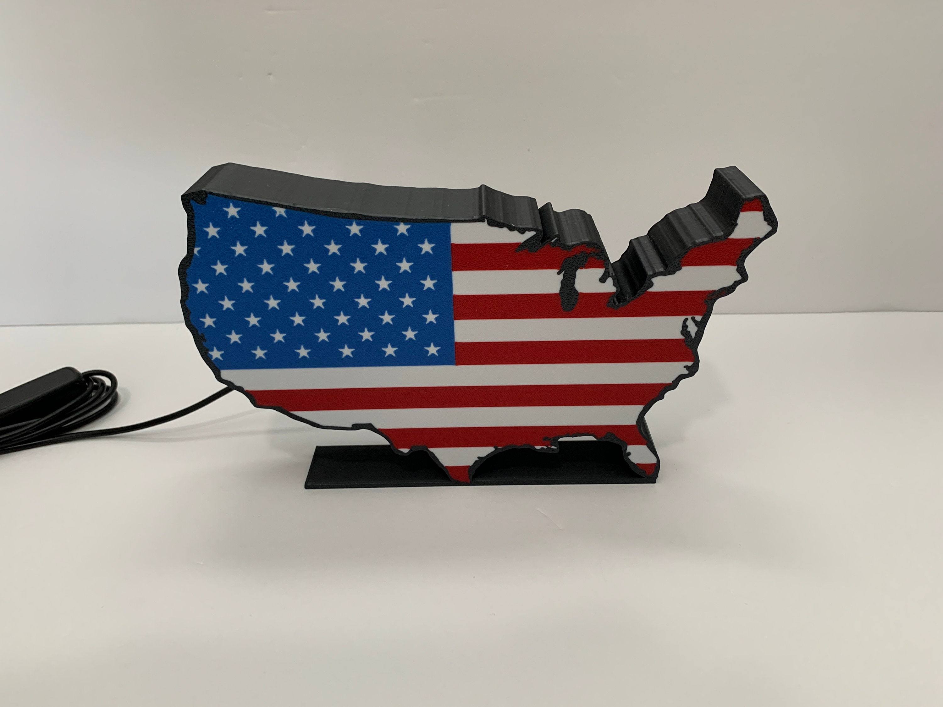 American Flag Country Shaped Lightbox Lantern USA - Etsy