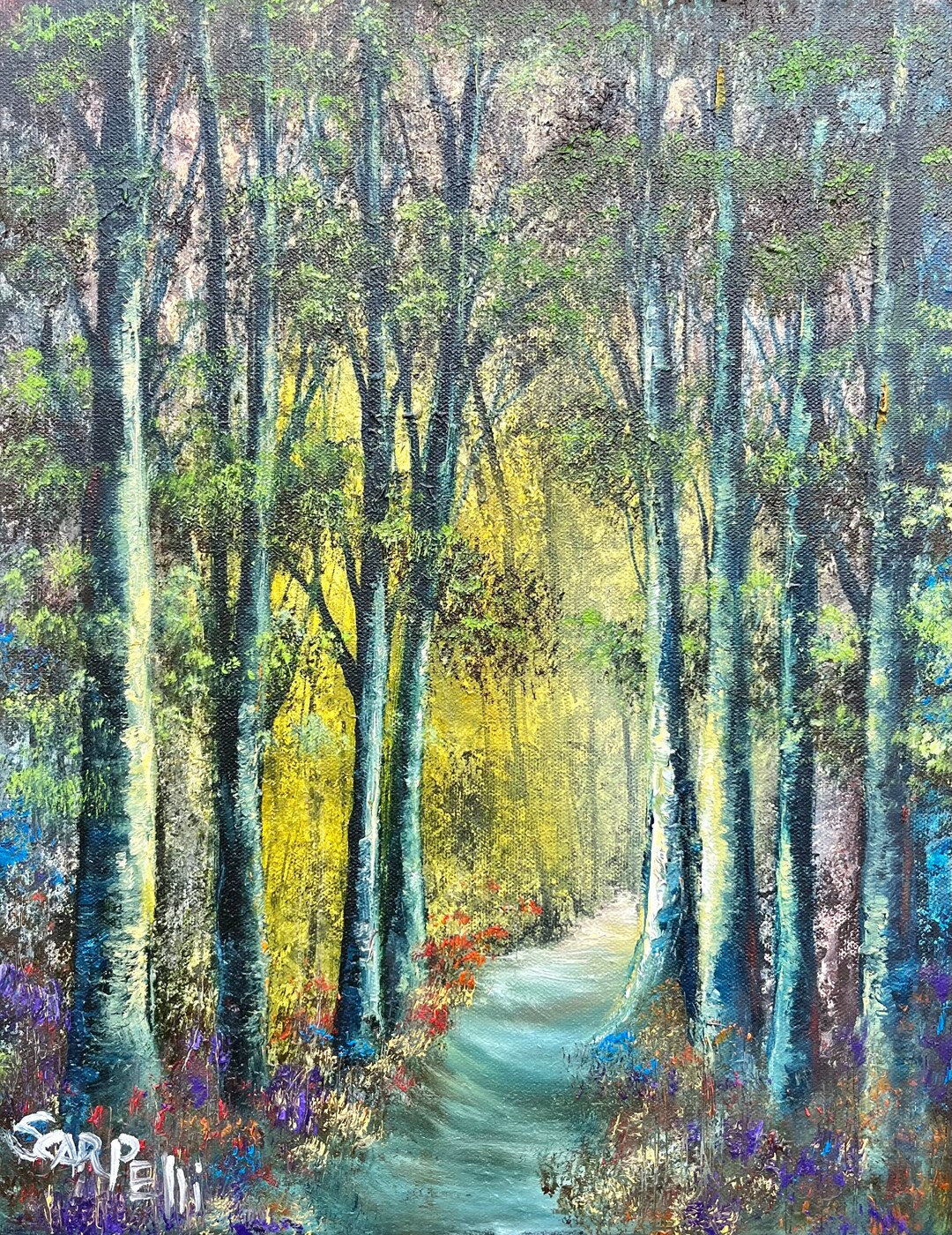 Walk Into Spring, 20x16 Oil Painting on Canvas, Signed, Original ...
