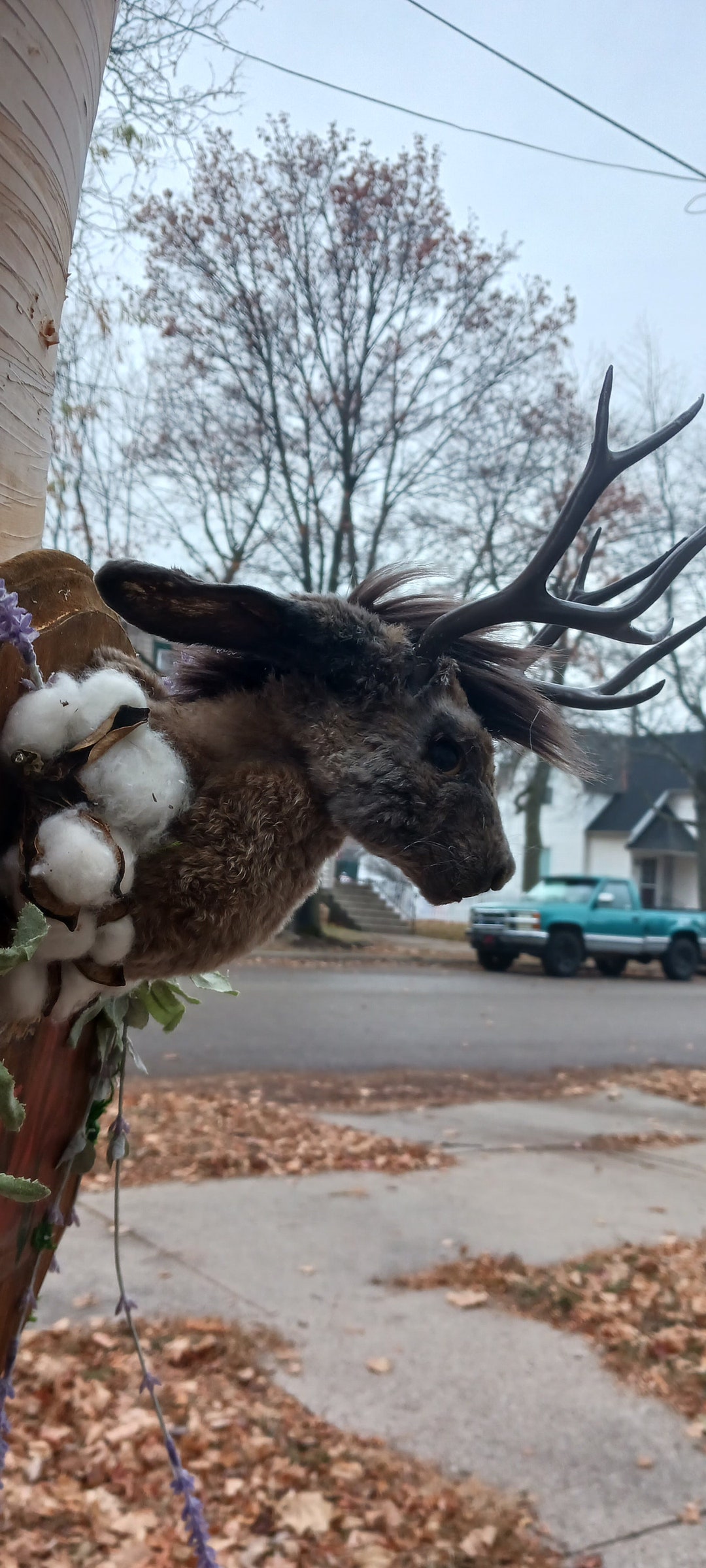 Custom Jackalope Mount W/custom Floral/greenery Plaque - Etsy