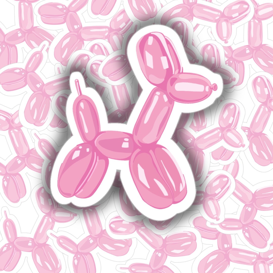 Pink Balloon Dog Sticker - Etsy