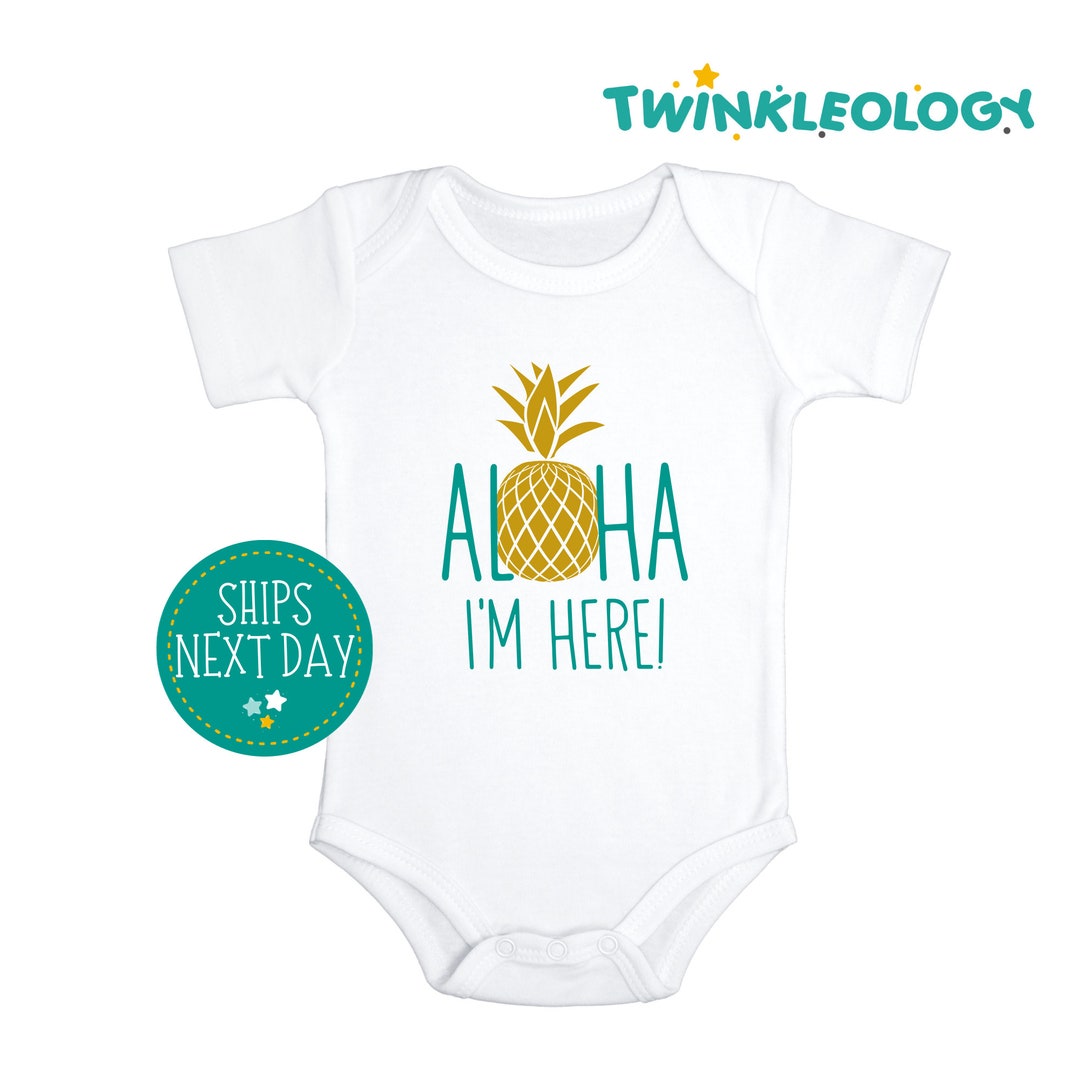 Beach Baby Announcement - Aloha Baby - Hawaiian Baby - Aloha Onesie ...