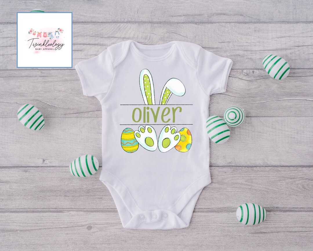 Easter Baby Boy Onesie® - Custom Easter Bunny Onesie® - Cute Easter ...