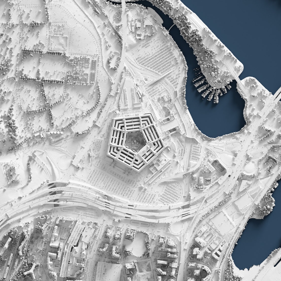 Washington D.C. Shaded Relief Map Detailed Topography | Etsy