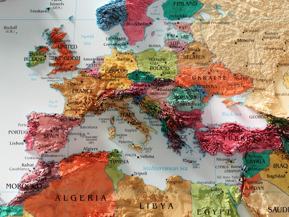 Large Detailed Political Map Of The World With Relief Large Detailed
