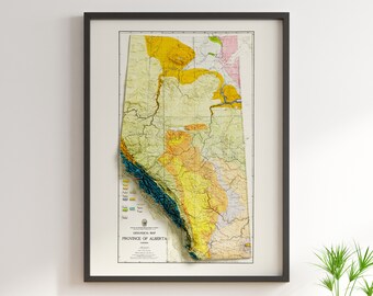 North America Geology Vintage Shaded Relief Map | Etsy