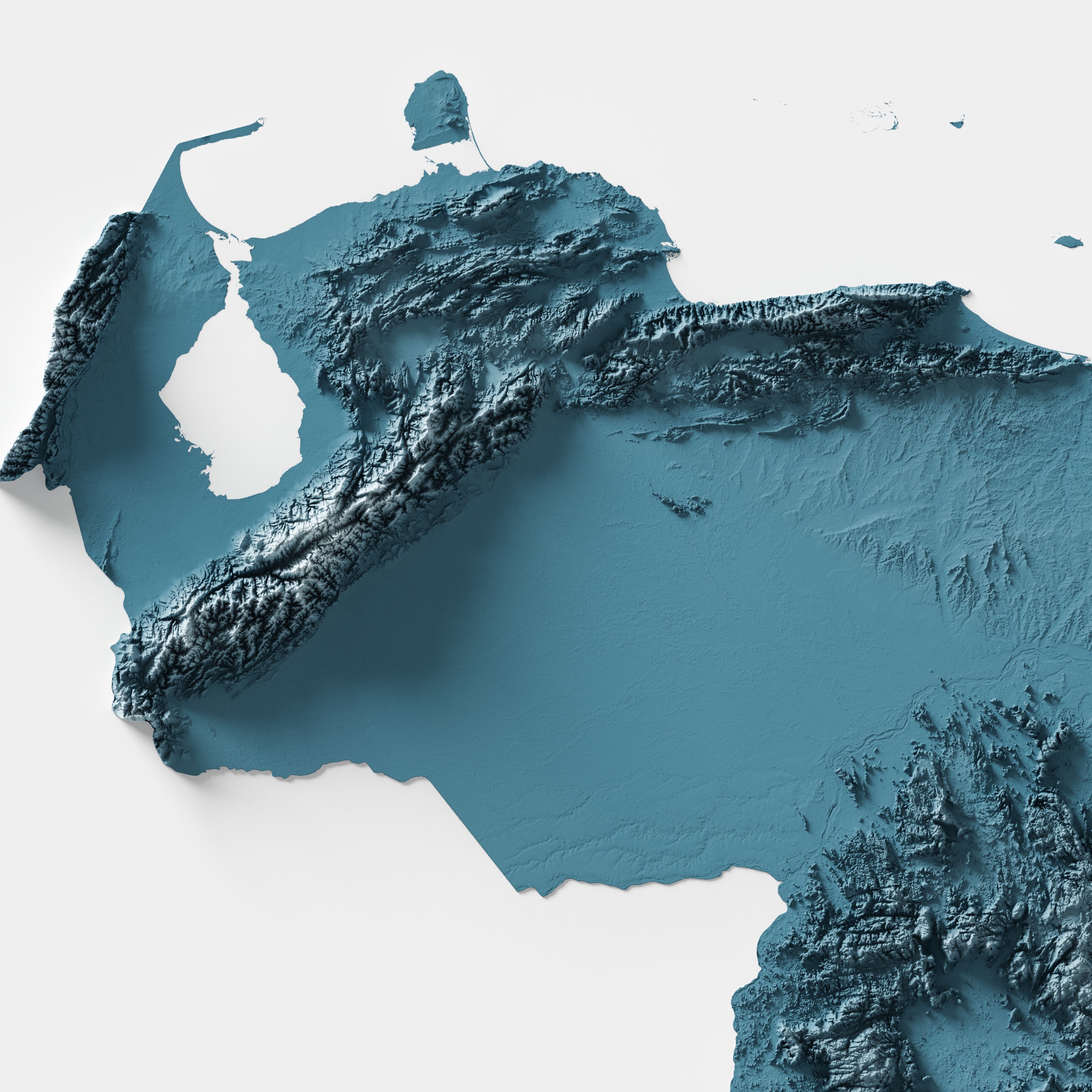 Venezuela Mapa en Relieve Sombreado Topografía Natural - Etsy España
