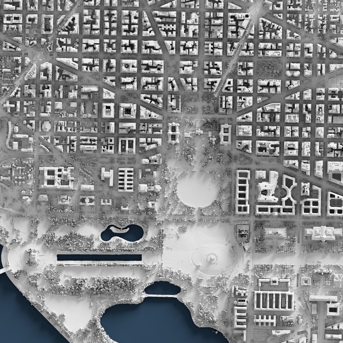 Washington D.C. Shaded Relief Map Detailed Topography | Etsy