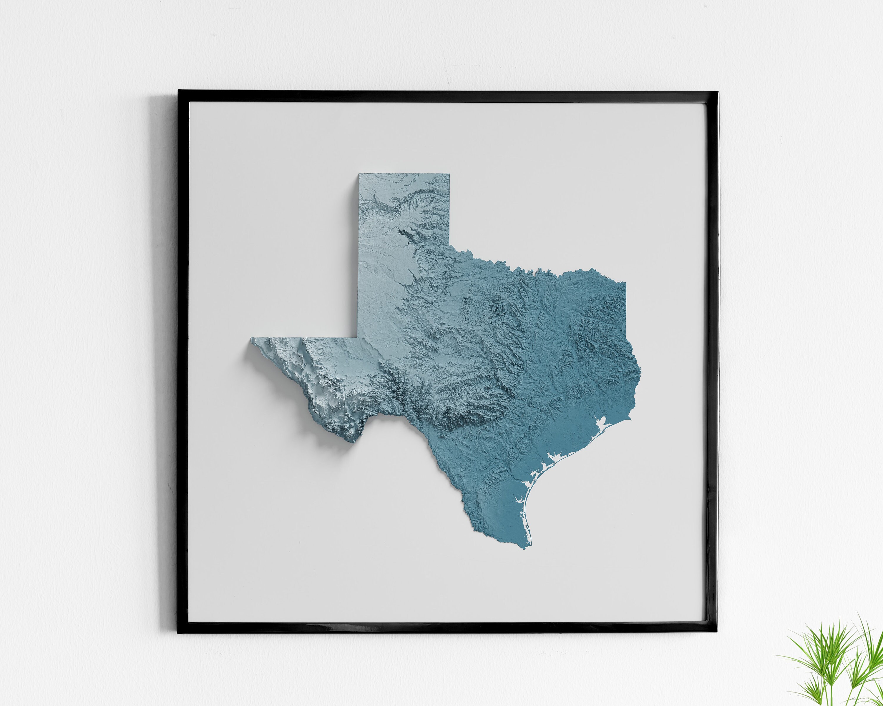 Texas Shaded Relief Map Natural Topographic - Etsy