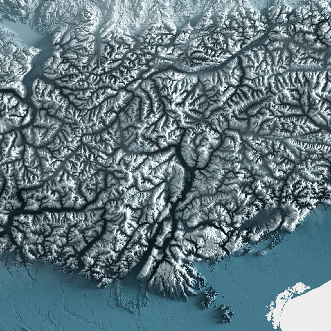 The Alps Shaded Relief Map Natural Topography - Etsy