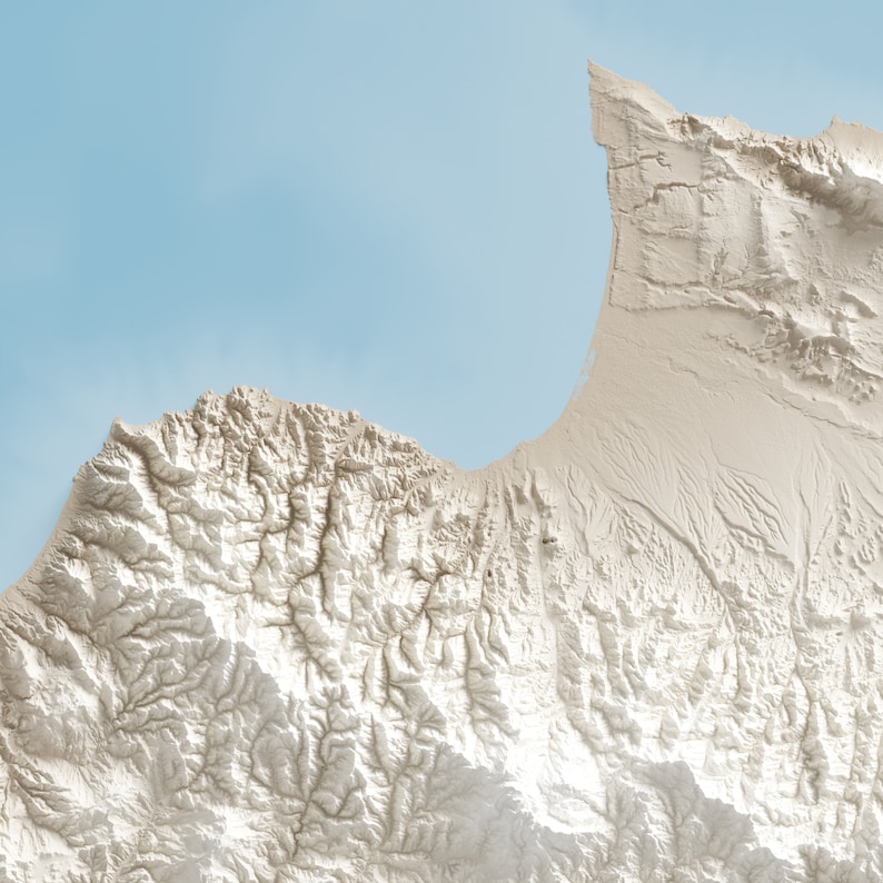 Cyprus - Shaded Relief Map - Islands and Coastal Maps - Etsy