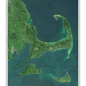 Cape Cod, Massachusetts - Shaded Relief Map - Imagery - Etsy