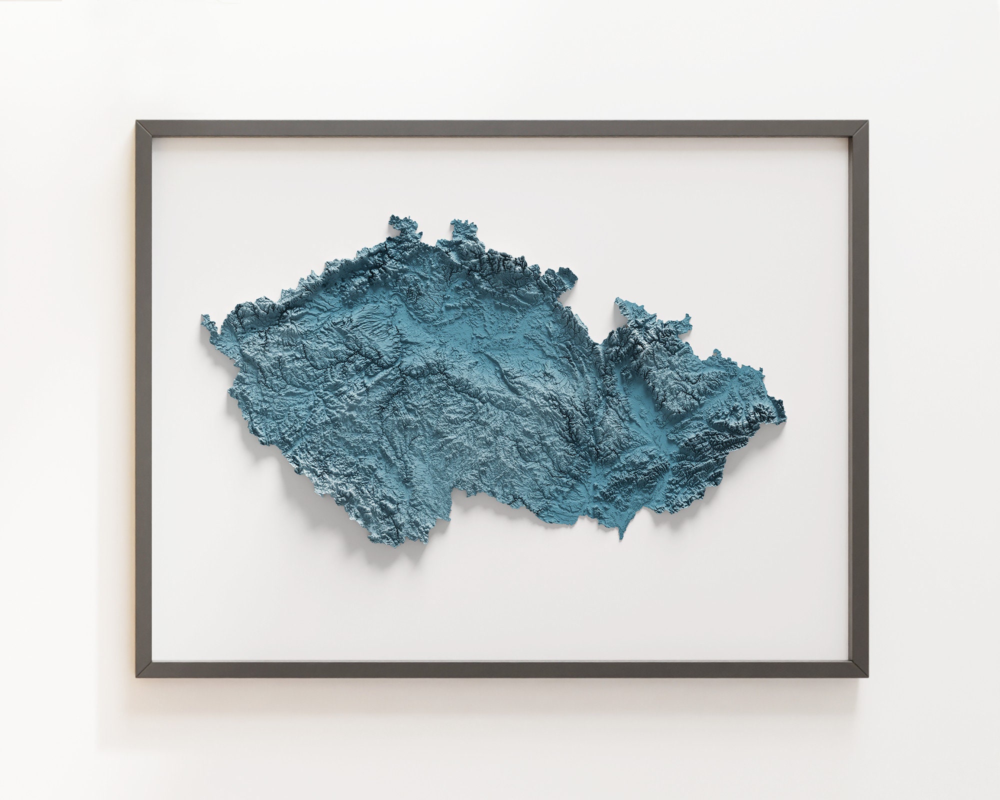 Czech Republic - Shaded Relief Map - Natural Topography - Etsy