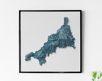 Croatia Shaded Relief Map Natural Topography - Etsy