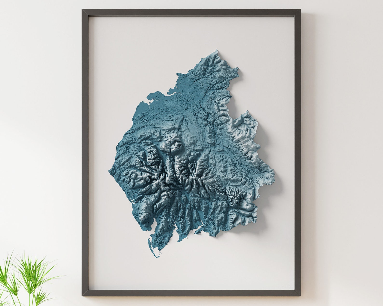 Cumbria County, England - Shaded Relief Map - Natural Topography - Etsy