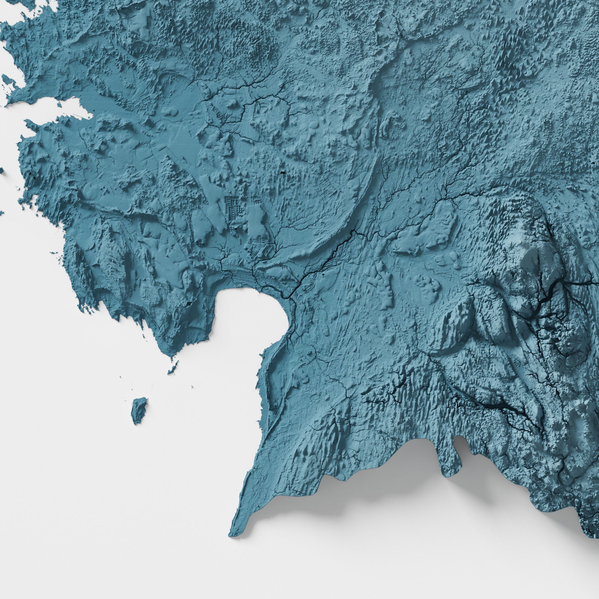Estonia - Shaded Relief Map - Natural Topography - Etsy