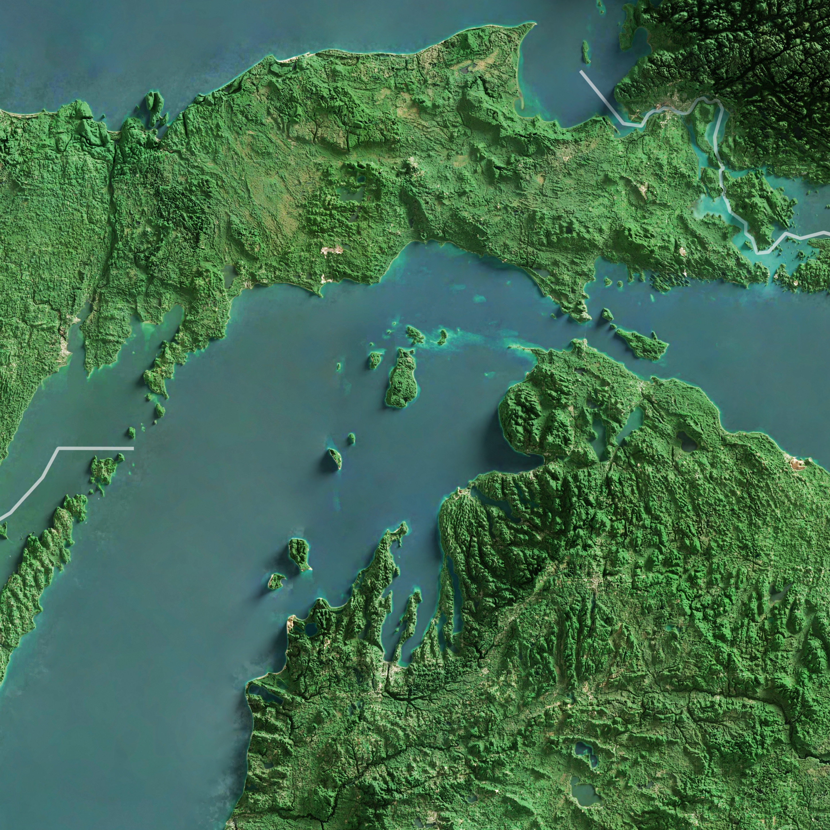 Michigan, U.S.A. Shaded Relief Map Imagery - Etsy