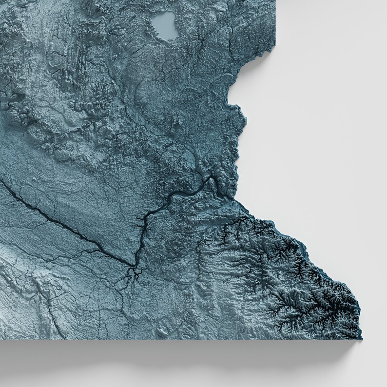 Minnesota Shaded Relief Map Natural Topography - Etsy