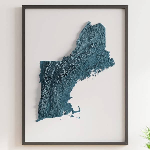 New England Map Art - Etsy