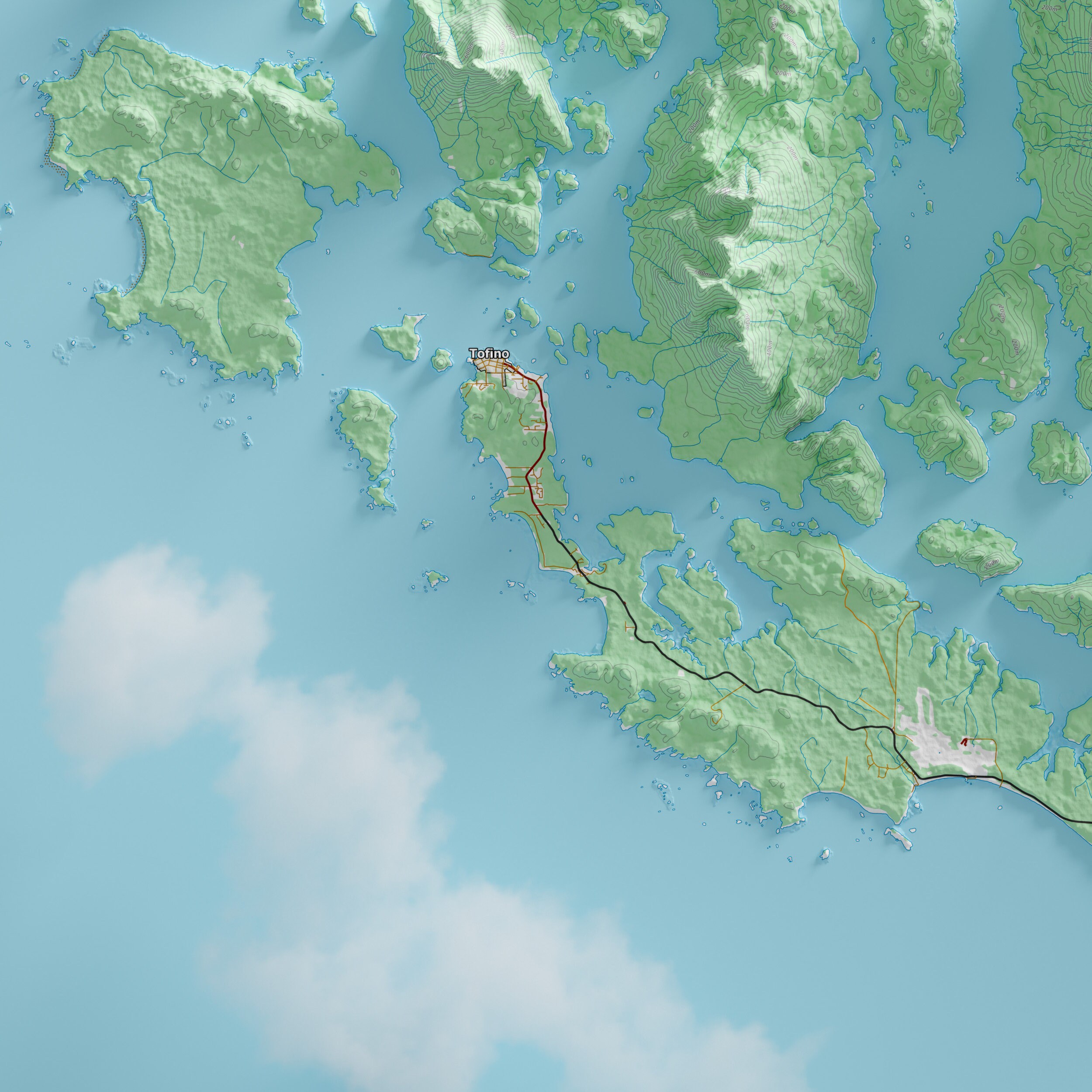 Globes & Maps Home Décor Home & Living Shaded Relief Map Tofino and ...