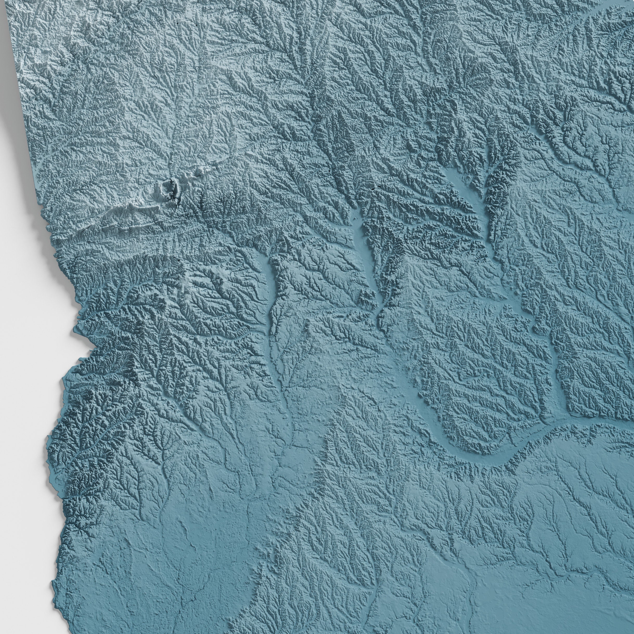 Georgia State Shaded Relief Map Natural Topography - Etsy