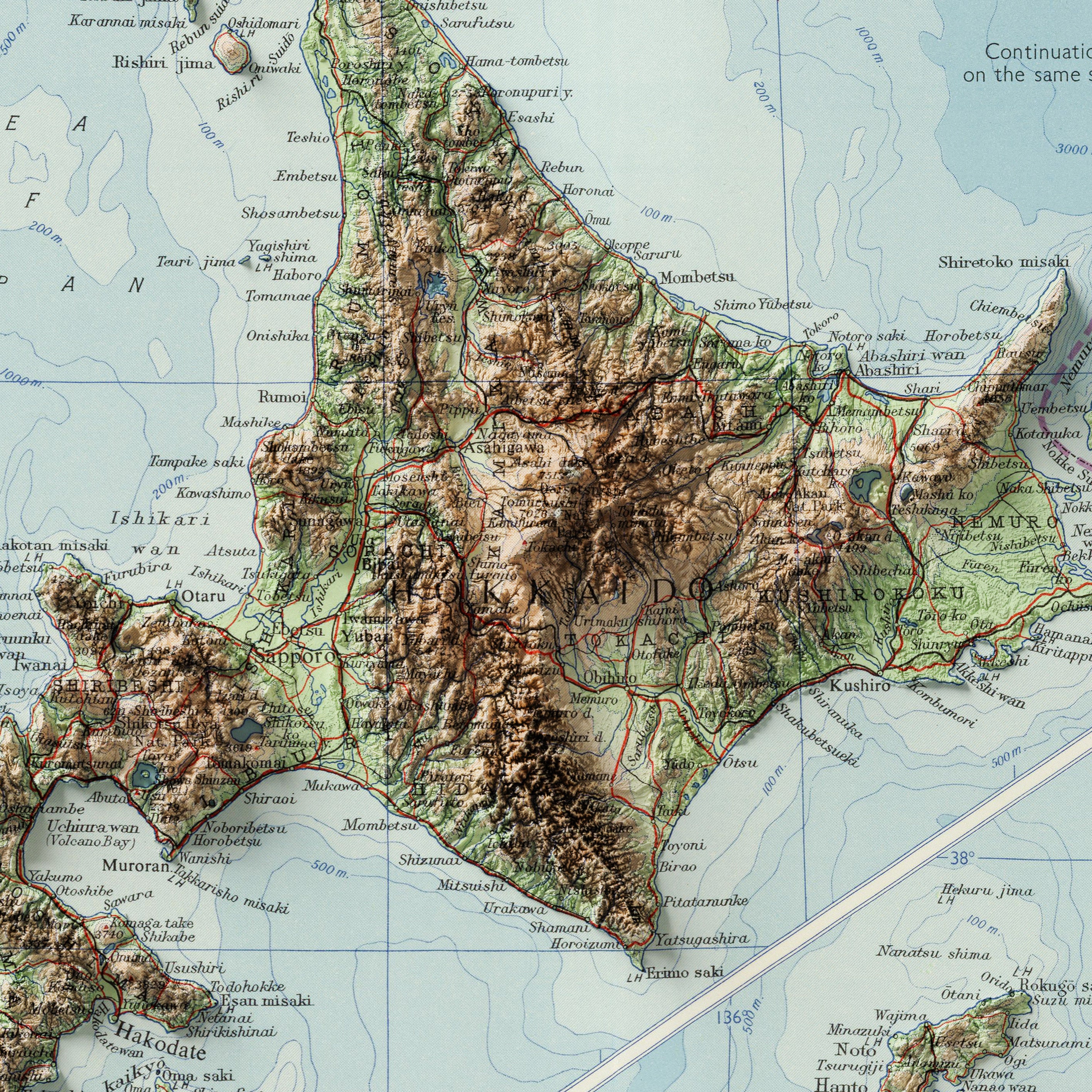 Japan - Vintage Topographic Map C. 1958 - Shaded Relief Map - Etsy
