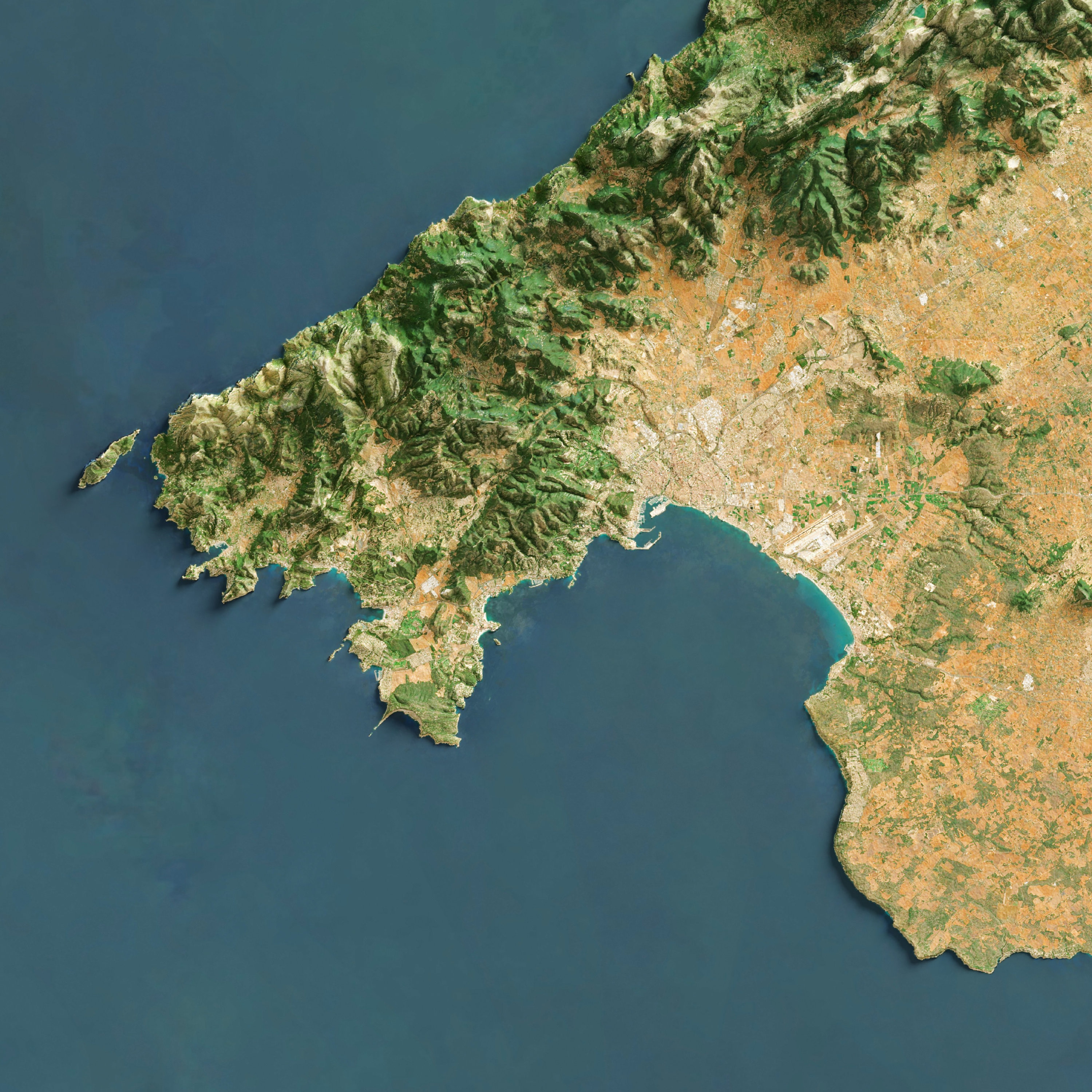 Mallorca majorca Spain Shaded Relief Map Imagery - Etsy