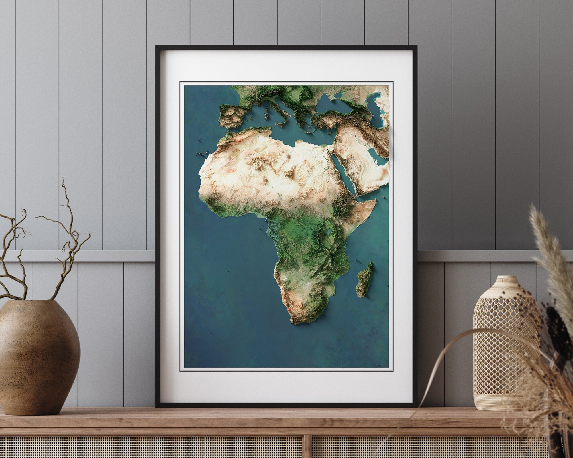 Africa Shaded Relief Map Imagery - Etsy