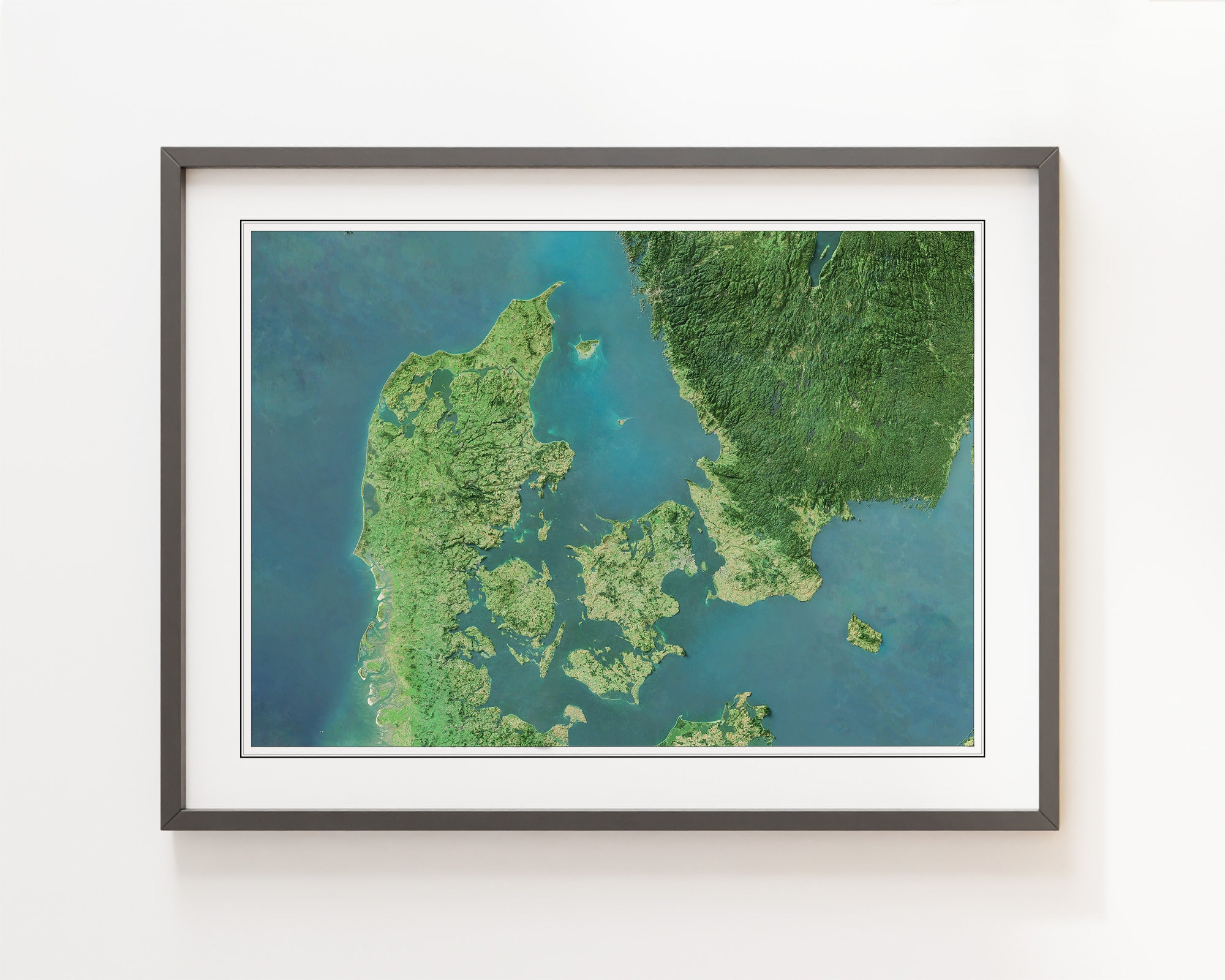 Denmark Shaded Relief Map Imagery - Etsy