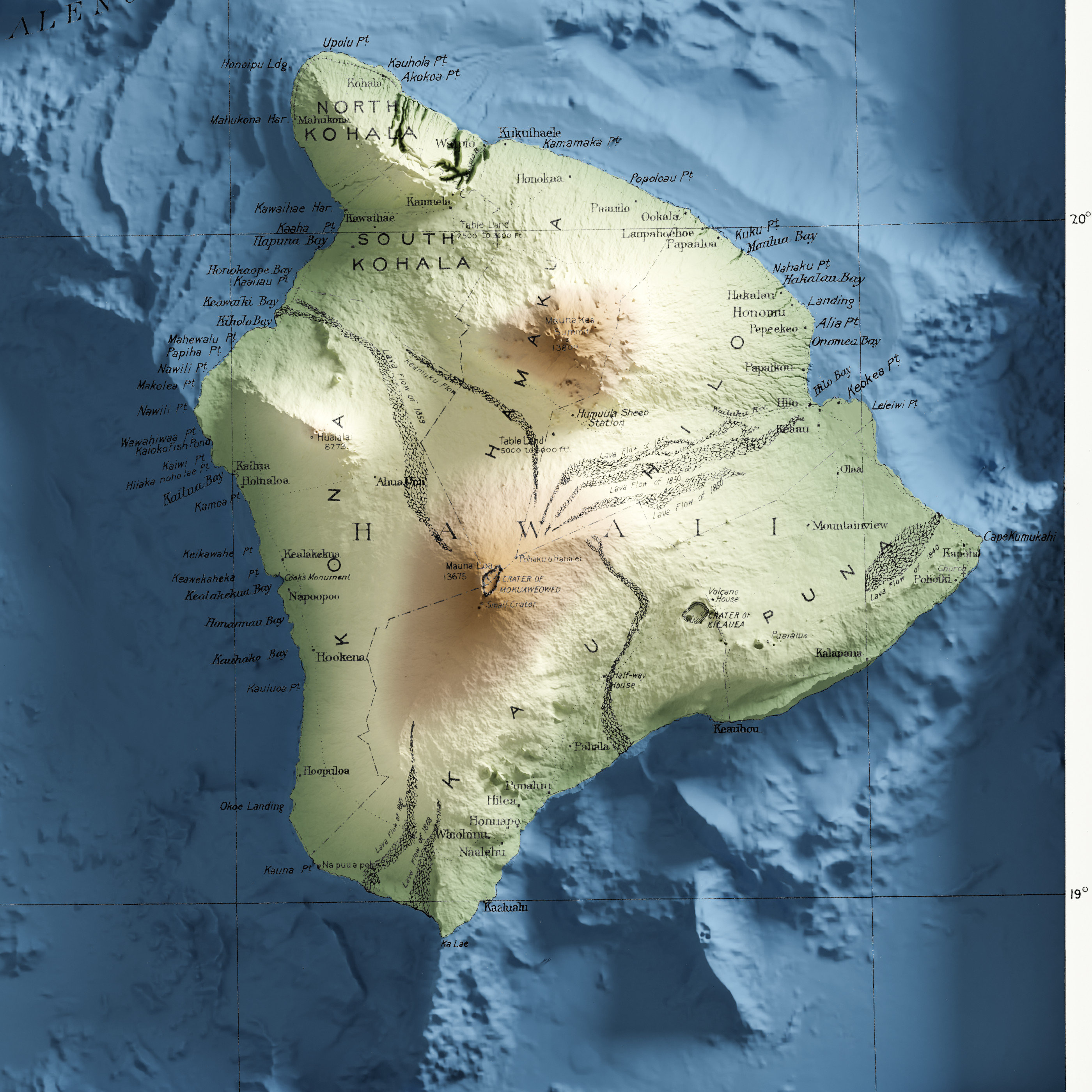 Hawaii c.1918 Vintage Topographic Map - Etsy