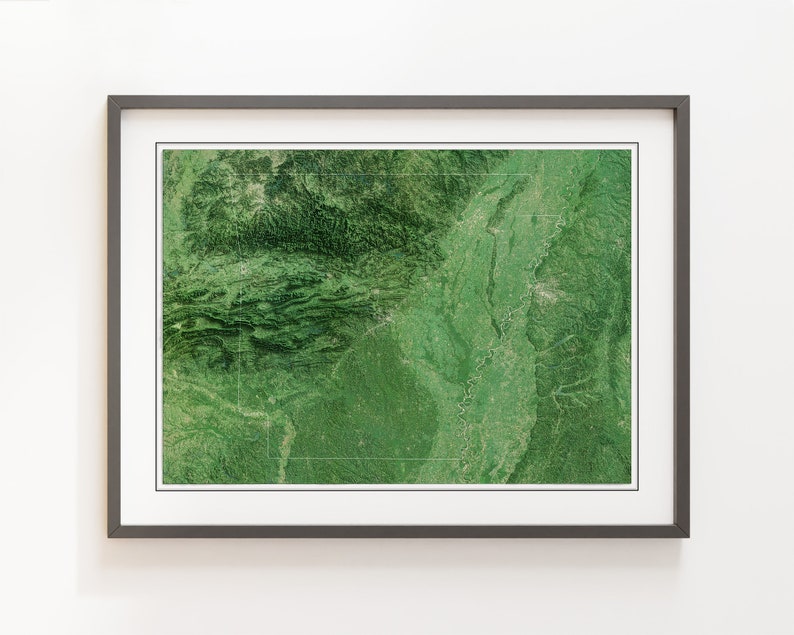 Arkansas USA Shaded Relief Map Imagery - Etsy