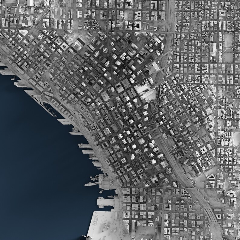 Seattle, Washington - Shaded Relief Map - Detailed Topography - Etsy