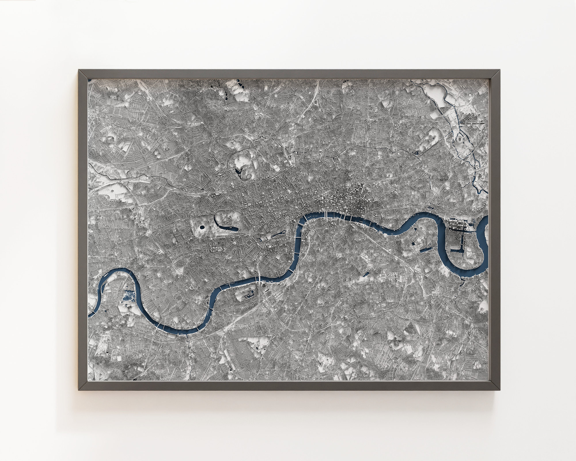 London, England Shaded Relief Map Detailed Topography - Etsy