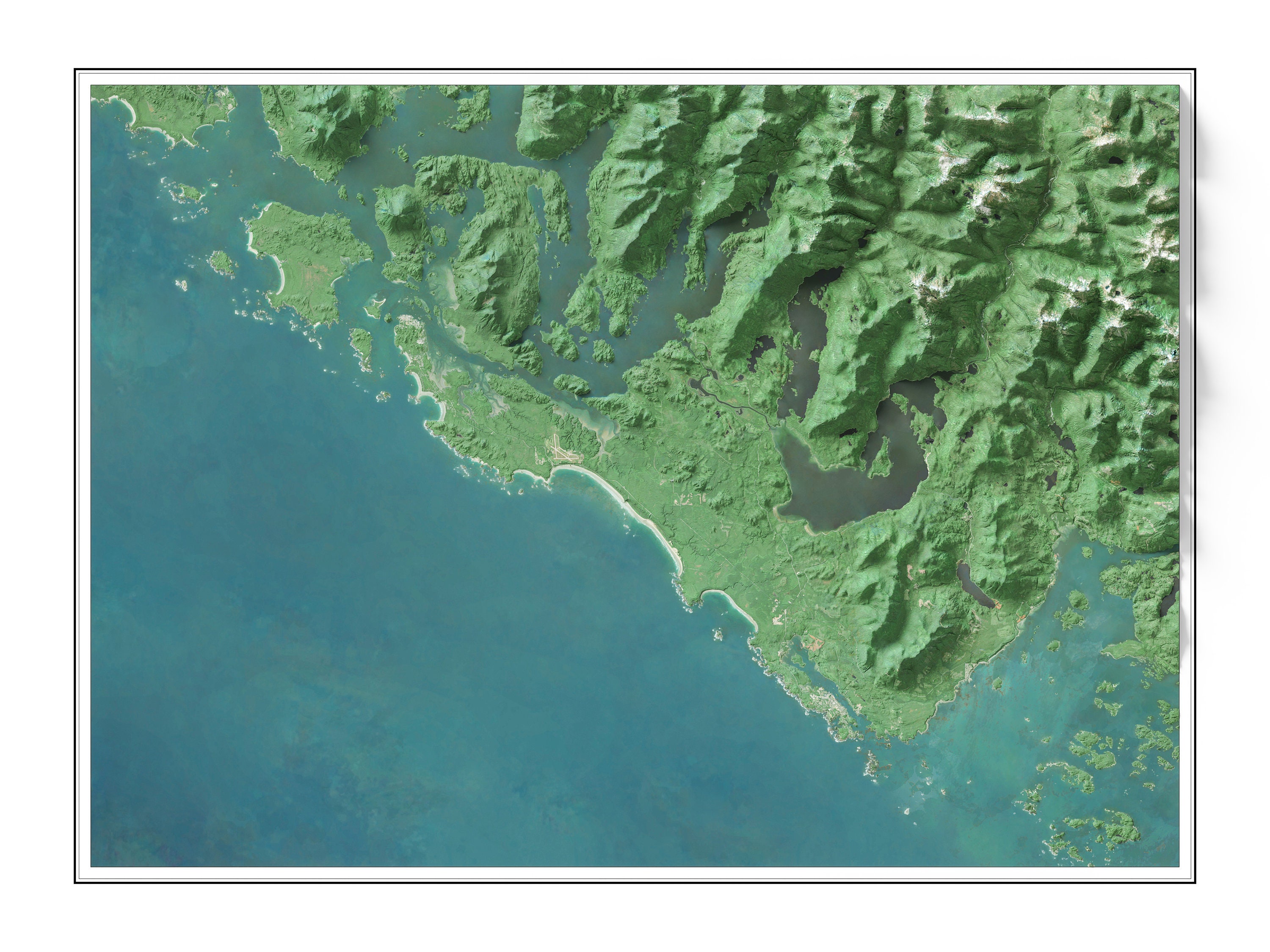 Tofino and Ucluelet British Columbia Shaded Relief Map - Etsy