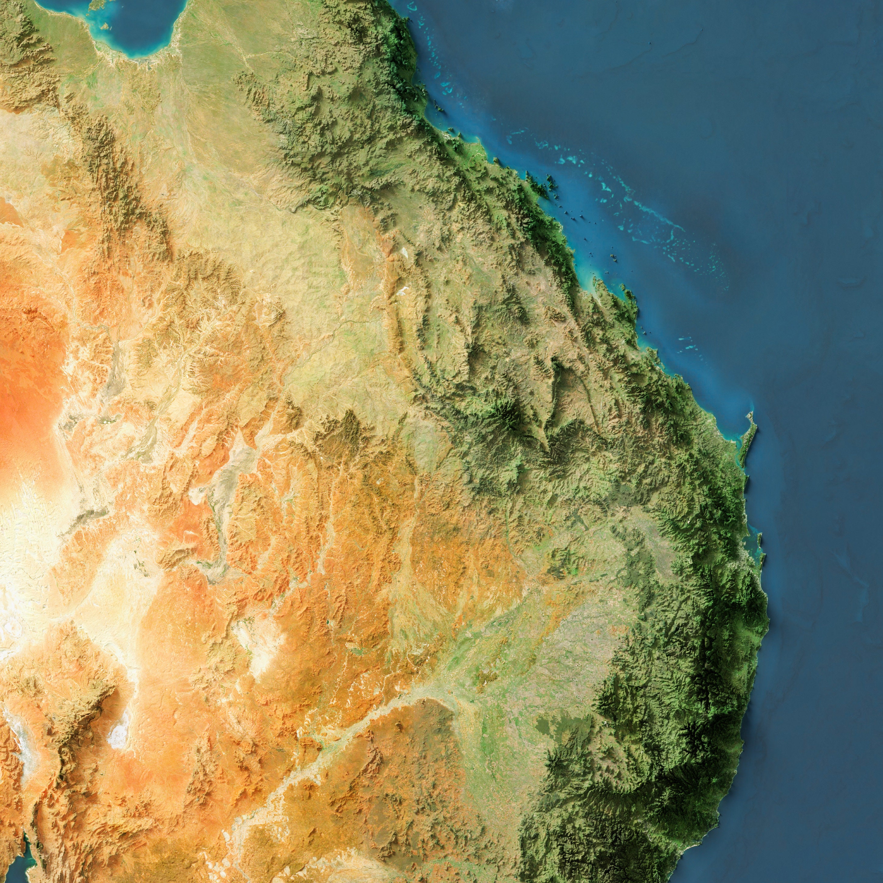 Australia - Shaded Relief Map - Imagery - Etsy