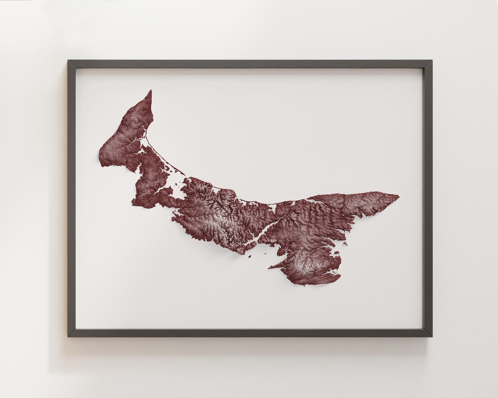 Prince Edward Island (PEI) - Shaded Relief Map - Natural Topography - Etsy