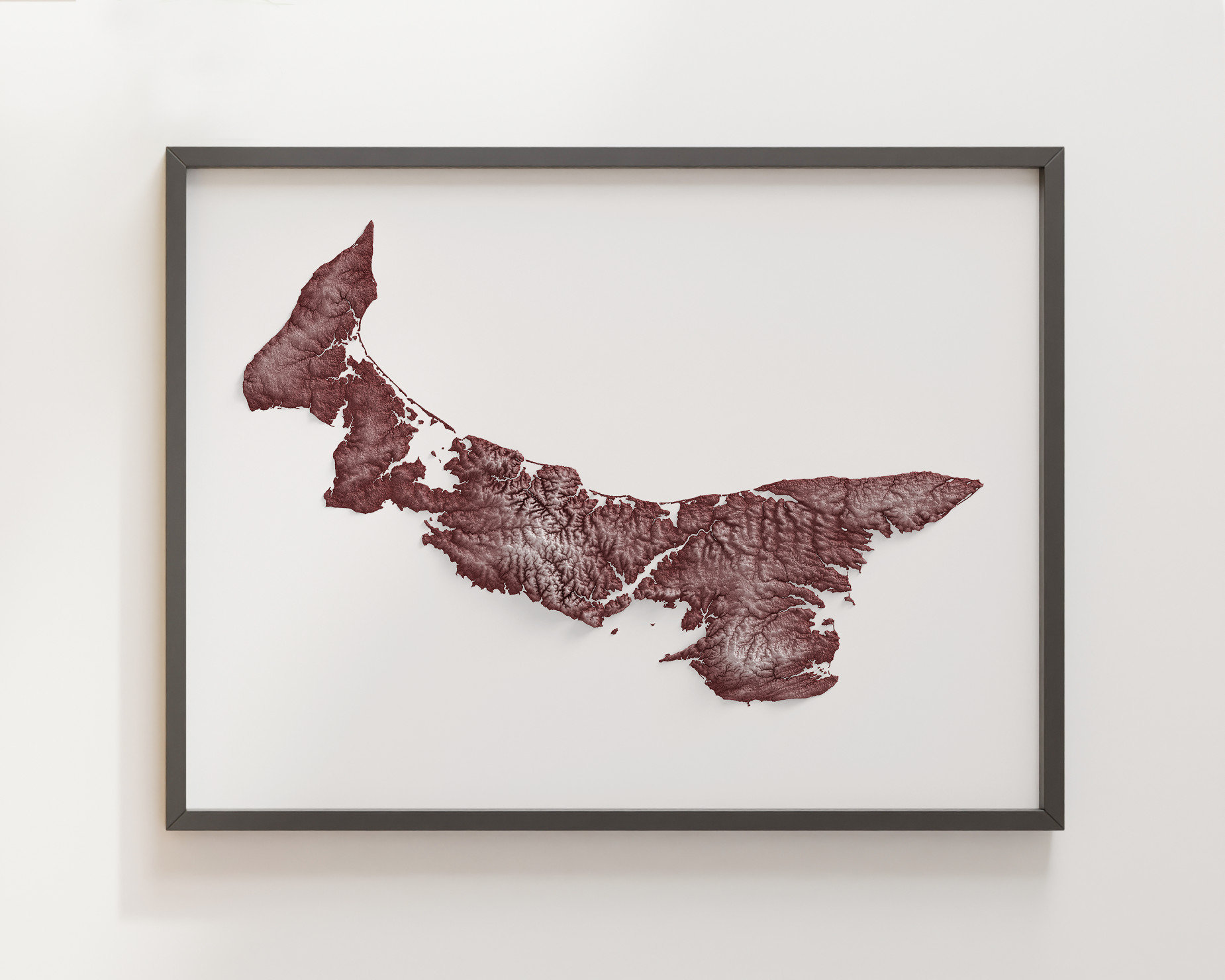 Prince Edward Island (PEI) - Shaded Relief Map - Natural Topography - Etsy