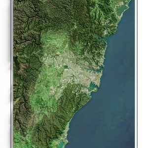 Sydney, Australia - Shaded Relief Map - Imagery - Etsy Australia