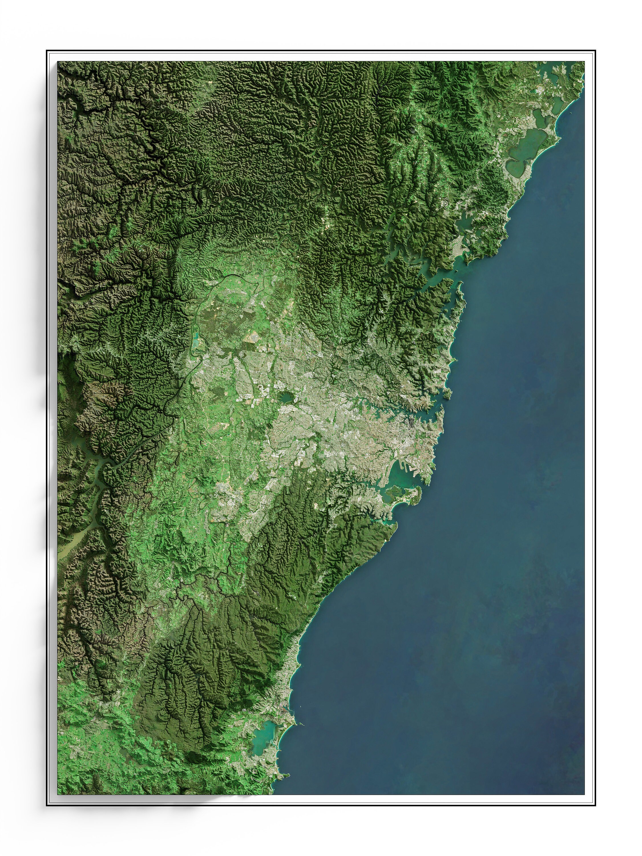 Sydney Australia Shaded Relief Map Imagery - Etsy Australia