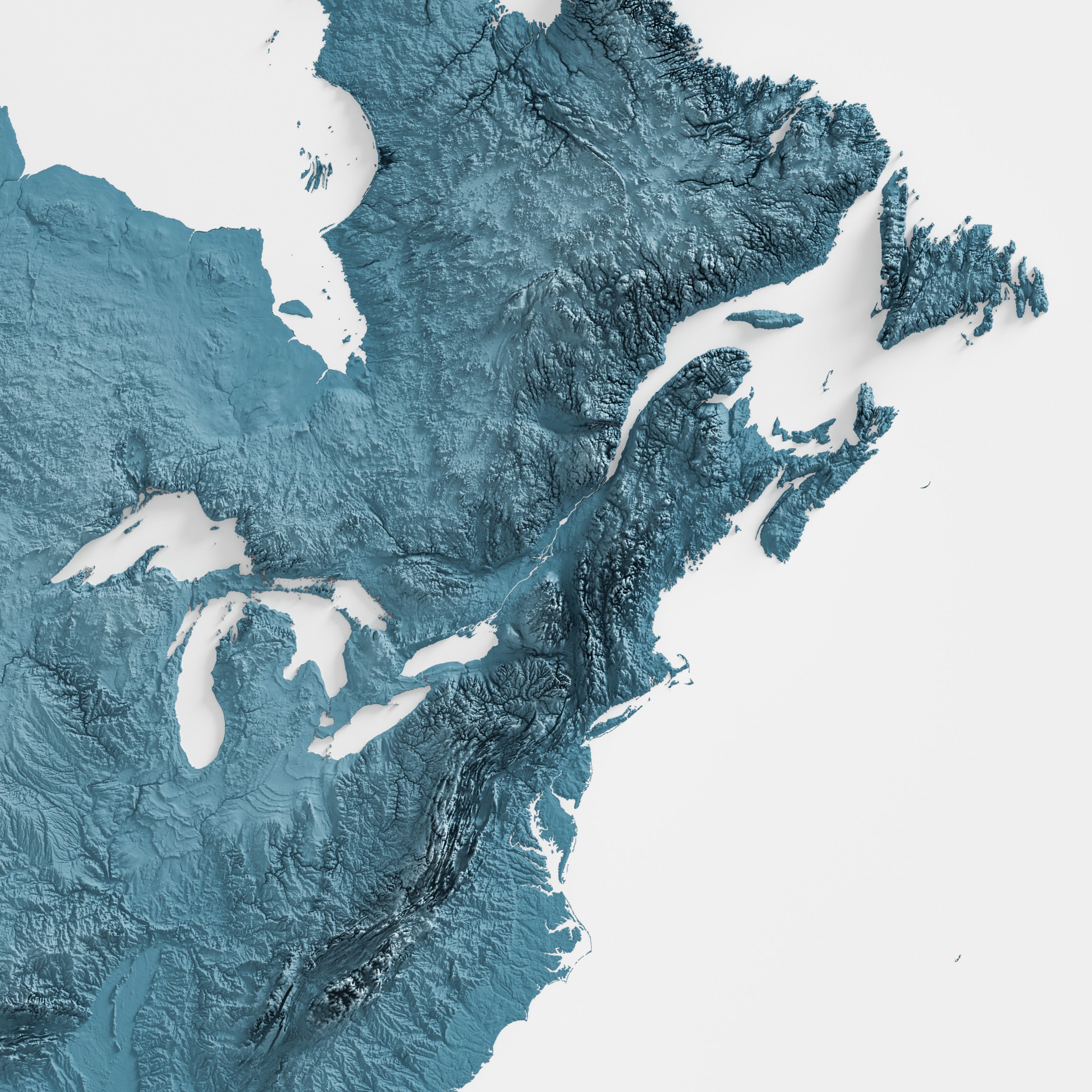 Mapa En Relieve De América Del Norte