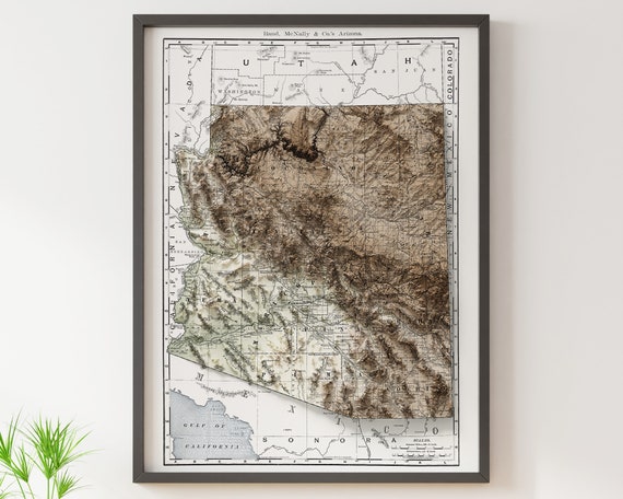 Arizona c.1895 Vintage Topographic Map - Etsy