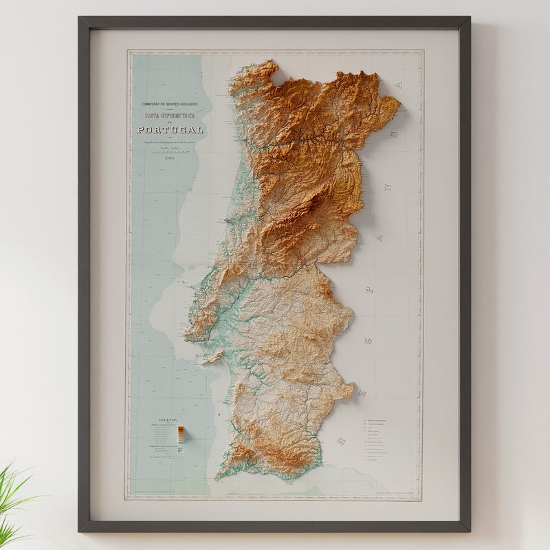 Topographic Relief Map Color - Etsy UK