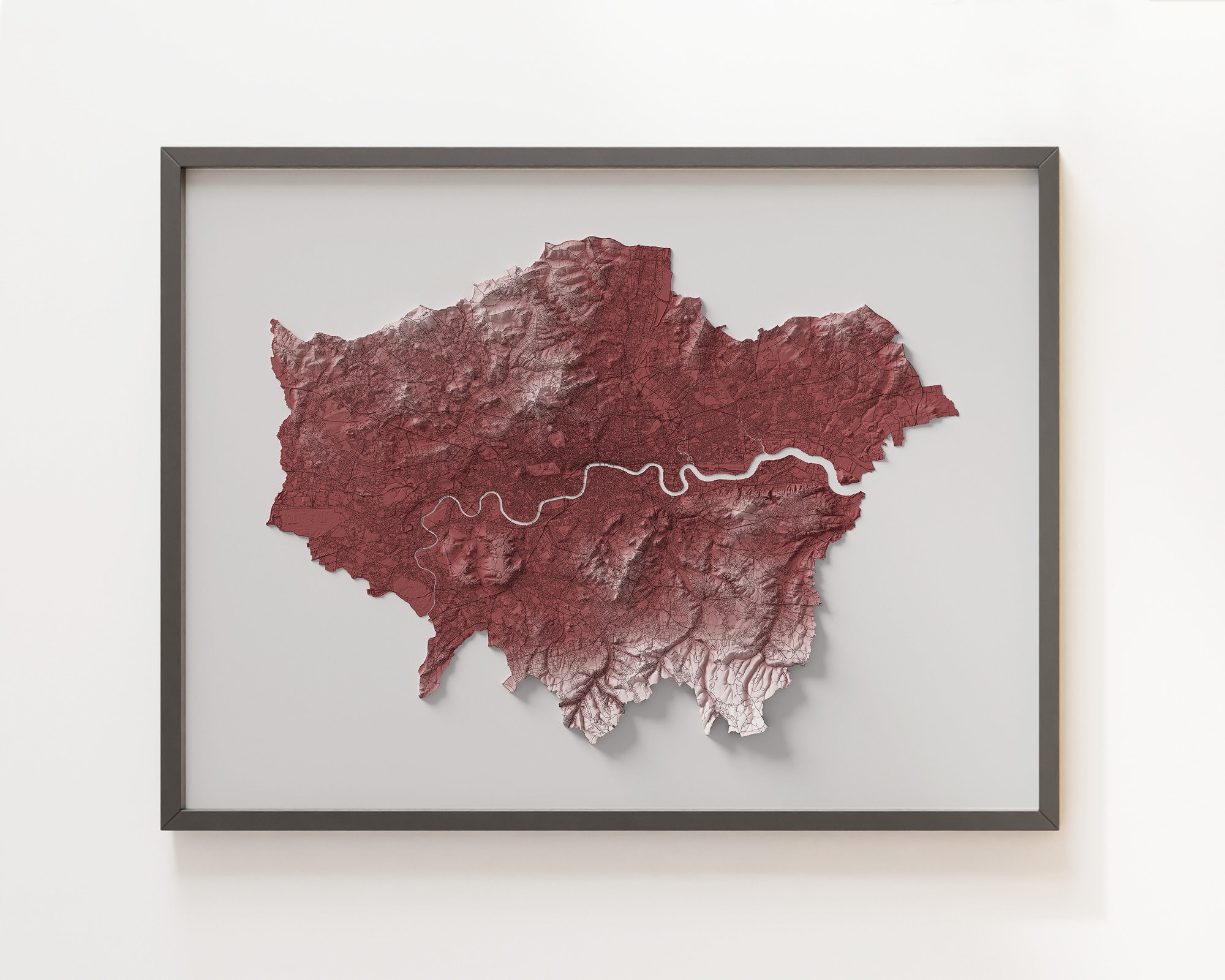 London England Shaded Relief Map - Etsy