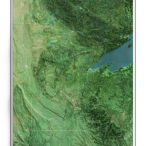 Minnesota, U.S.A. - Shaded Relief Map - Imagery - Etsy