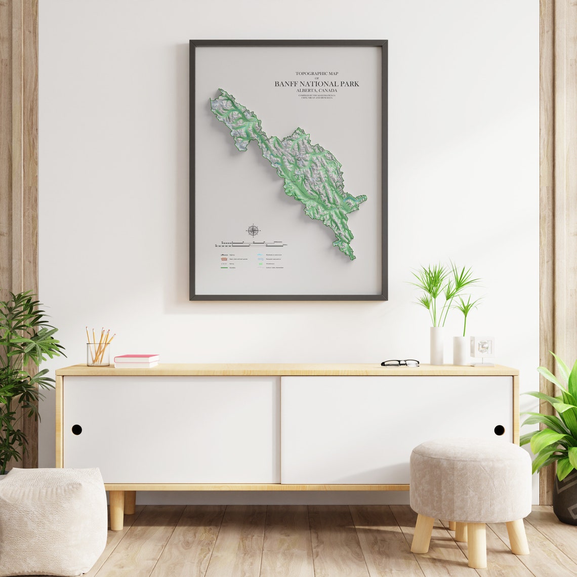 Banff National Park - Topographic Map - Shaded Relief Map - Etsy