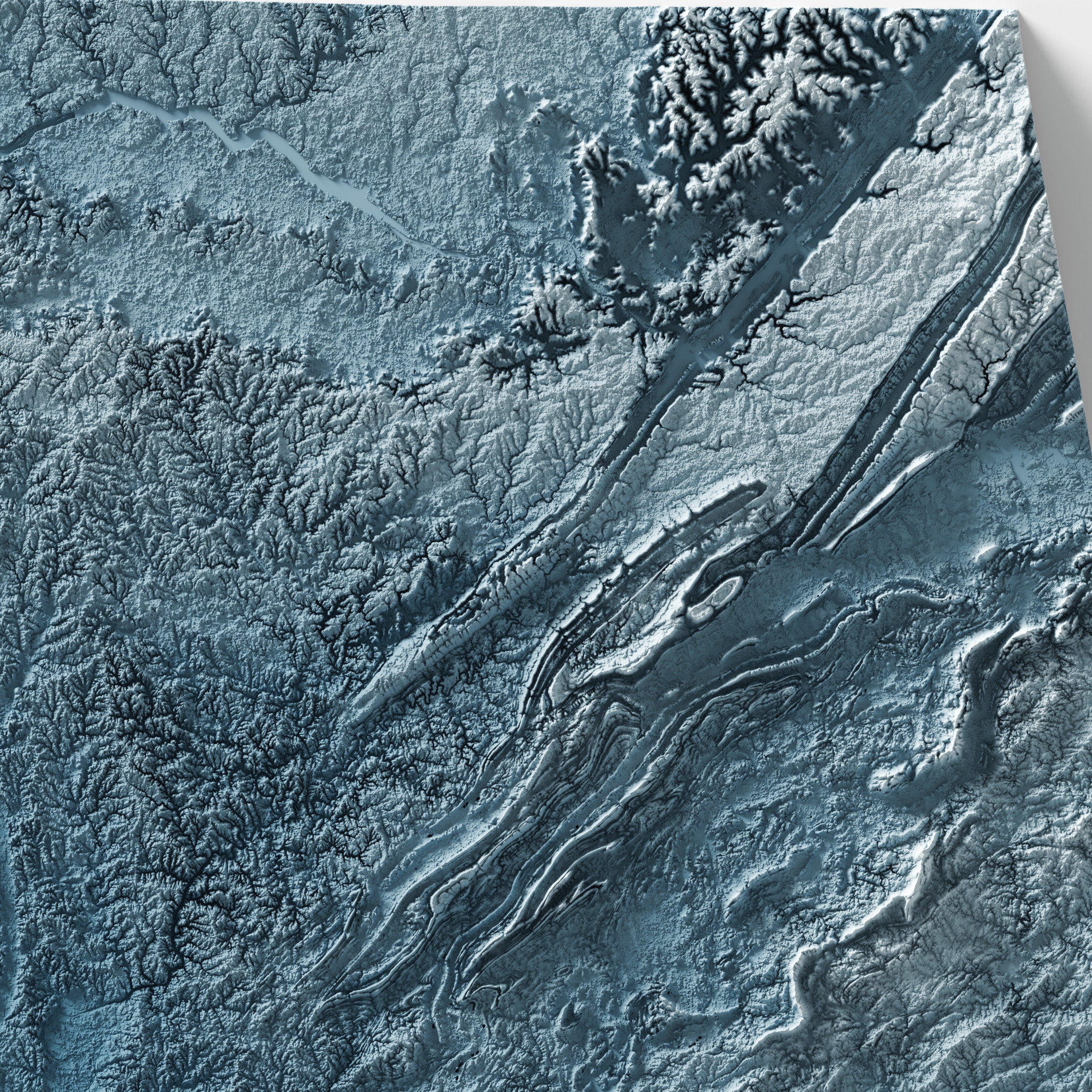 Alabama Shaded Relief Map Natural Topography - Etsy