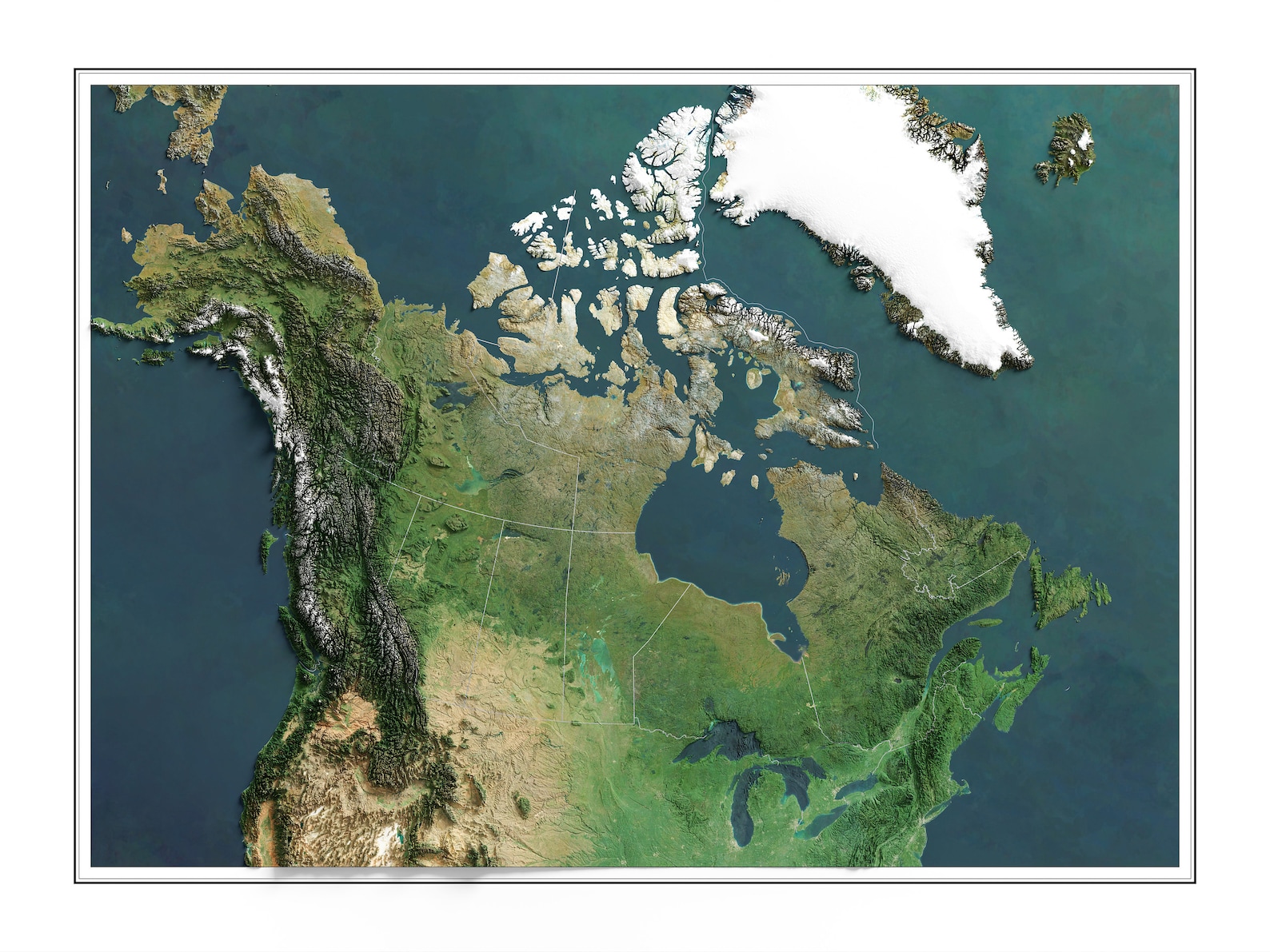 Canada Shaded Relief Map Imagery - Etsy
