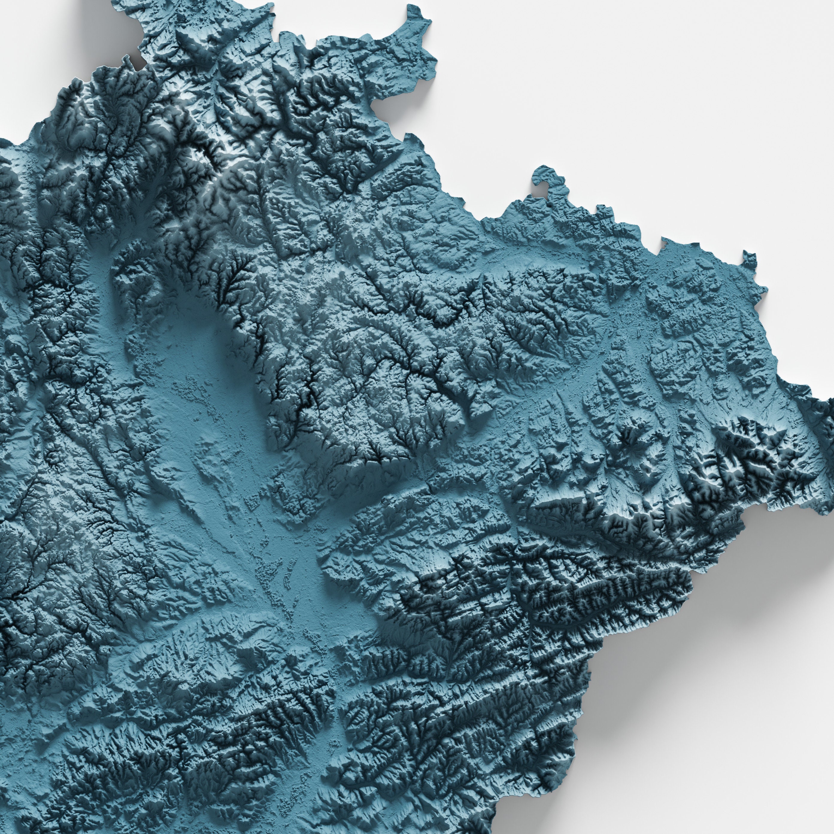 Czech Republic - Shaded Relief Map - Natural Topography - Etsy