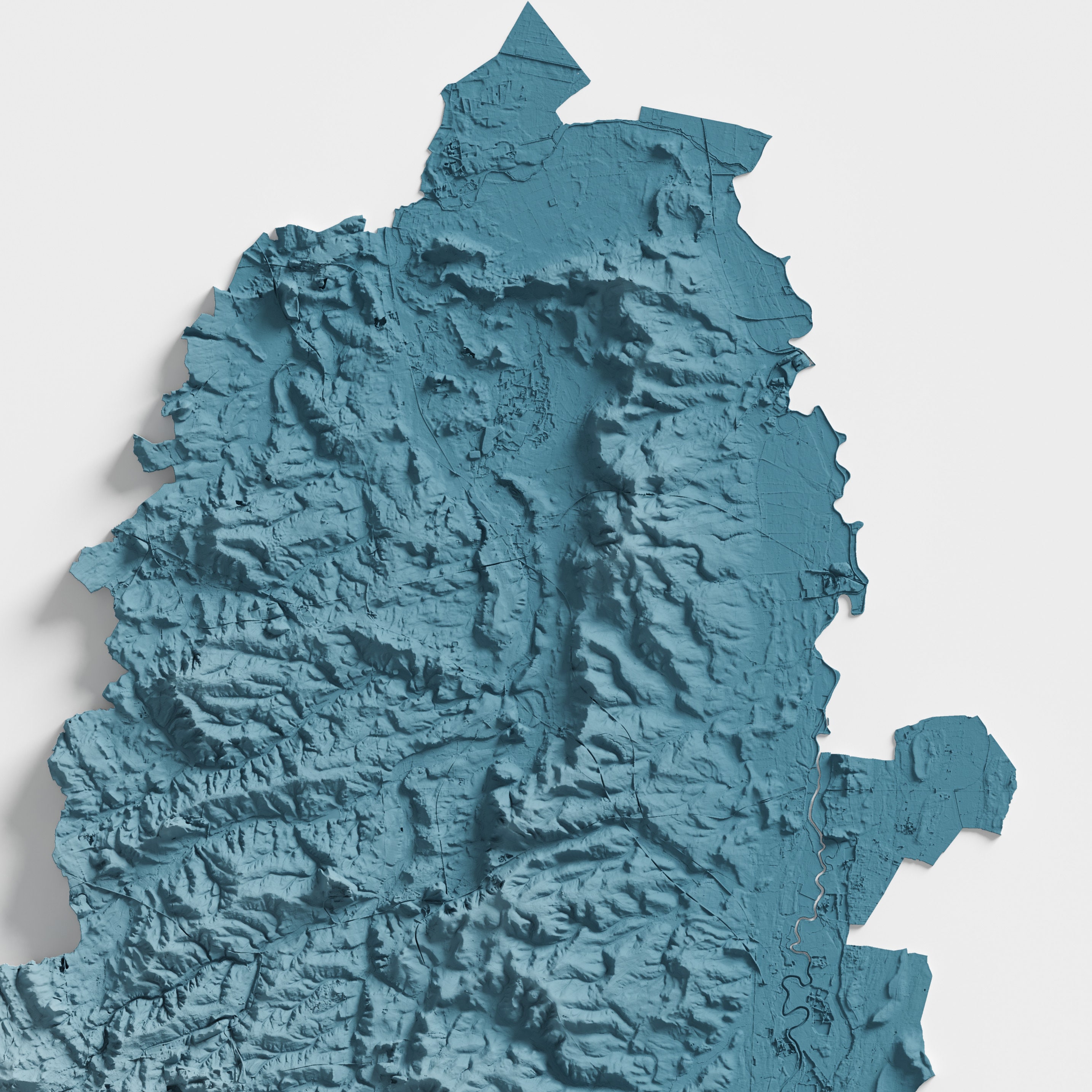 Nottinghamshire County England Shaded Relief Map Natural - Etsy Canada