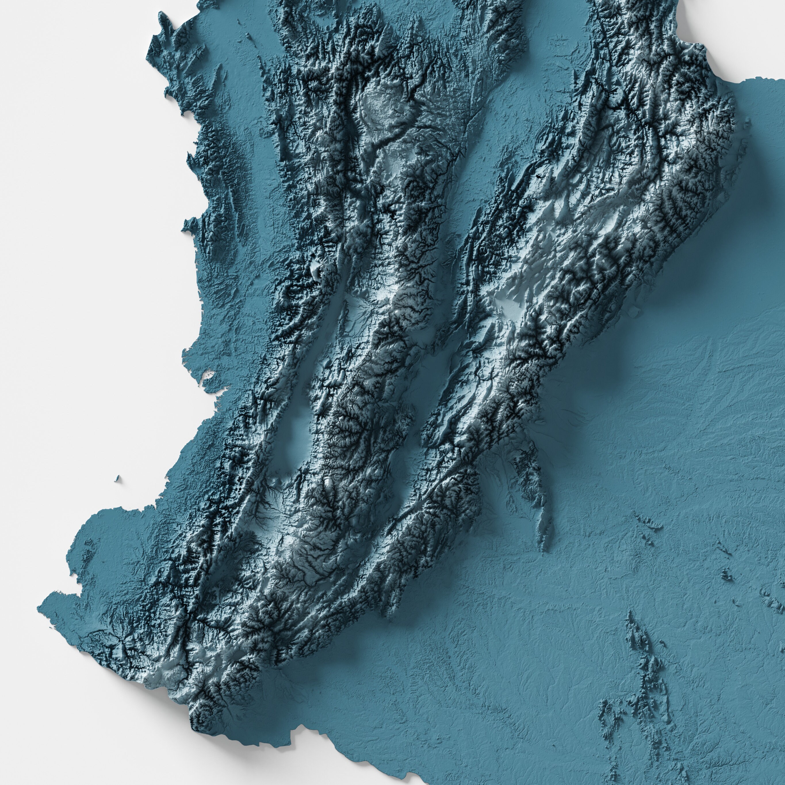 Colombia - Shaded Relief Map - Natural Topography - Etsy