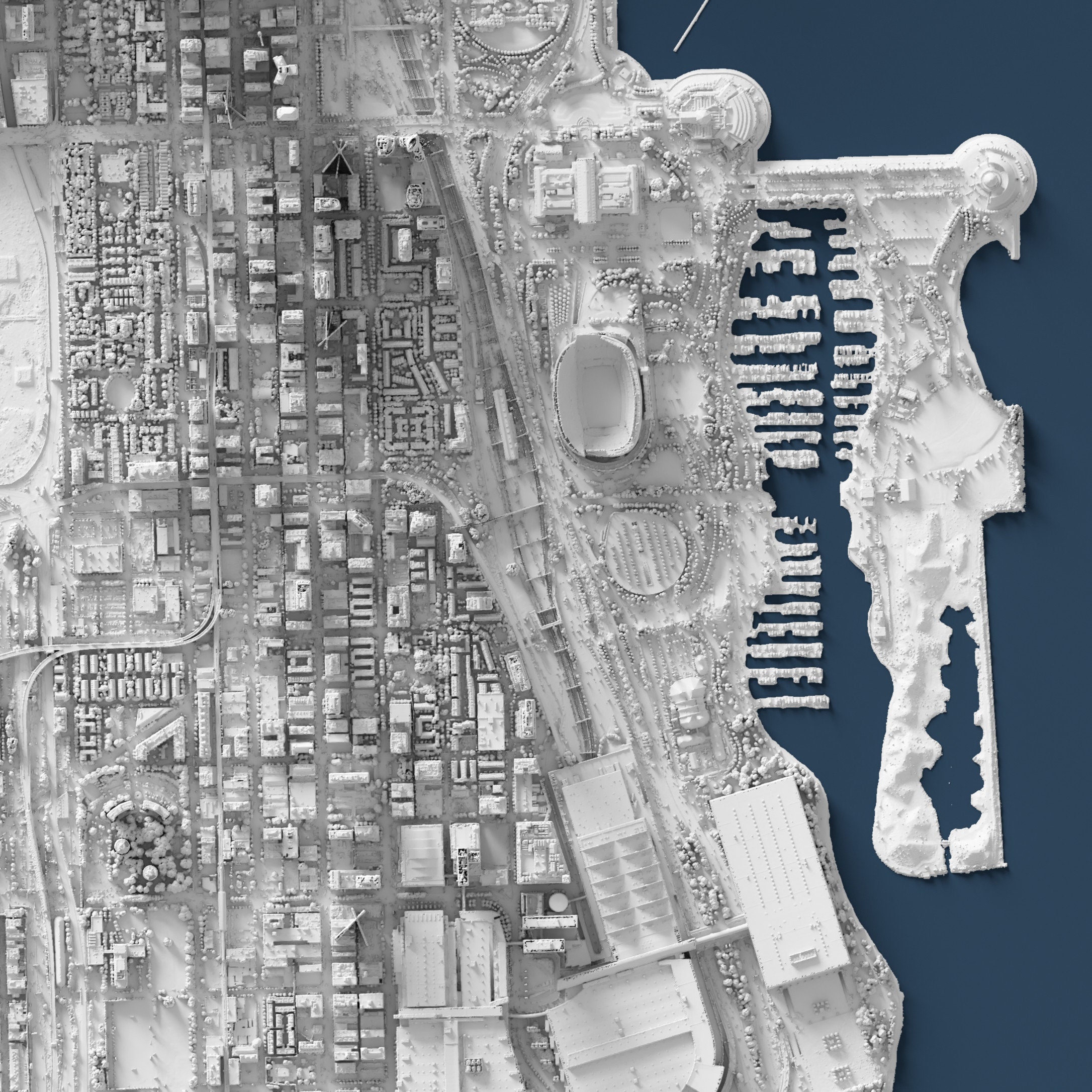 Chicago Illinois Shaded Relief Map Detailed Topography - Etsy